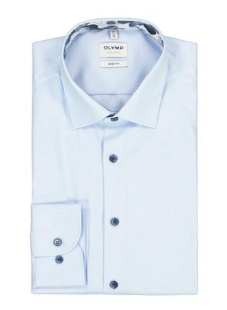 Olymp Herren Hemd blau Baumwoll-Stretch