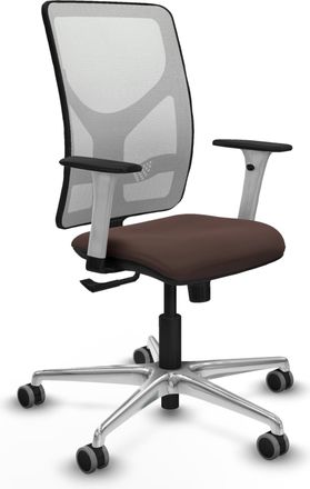 Piqueras y Crespo Sessel f&uuml;r die Arbeit zu Hause, mit wei&szlig;en und schwarzen Armlehnen, h&ouml;henverstellbare Lendenwirbelst&uuml;tze, ausgestattet mit 3 Positionen, Wei&szlig;/Dunkelbr