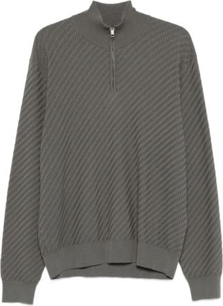 Brioni Homme, Pulls, Gris, Taille: 3XL Pull &agrave; demi-zip