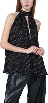 Rotate Rotate Birger Christensen, Femme, Tops, Noir, Taille: 40 FR Halterneck Bow Top