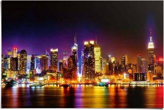 Reinders Poster, Manhattan Skyline, Wohnzimmer, Poster, Wanddeko, Room Decor, 150 gr. gl&auml;nzend Bilderdruckpapier, Mehrfarbig, 61 x 91,5cm