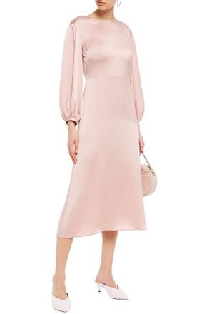 Mansur Gavriel blush hammered-silk midi dress Size S