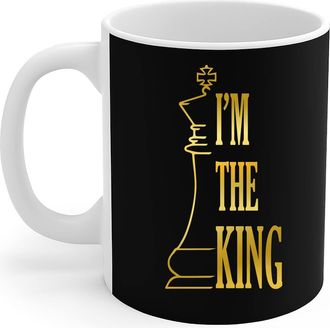 Generic Schachspieler - Coole Schachfigur Ich Bin Der König Schachclub-Liebhaber Keramik Tasse Personalisiert Keramik Kaffeetassen Neuheit Becher Neuartige Ge