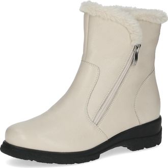 Caprice Comfort Damen Winterstiefel ohne Absatz mit Reißverschluss Gefüttert, Beige (Ecru Nappa), 38 EU