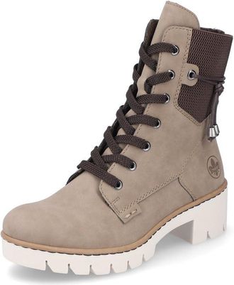 Rieker Damen Schnürstiefeletten X5720, Frauen Stiefeletten,halbstiefel,Kurzstiefel,uebergangsschuhe,uebergangsstiefel,Boots,beige (64),37 EU / 4 UK