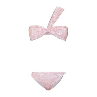 Balmain Bedruckter Lycra Zweiteiler-Badeanzug - - Swimwear - Damen - Rosa - M