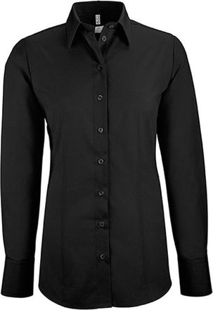 Greiff Gr&ouml;&szlig;e 44 Corporate Wear Basic Damen Bluse Langarm Regular Fit Schwarz Modell 6515
