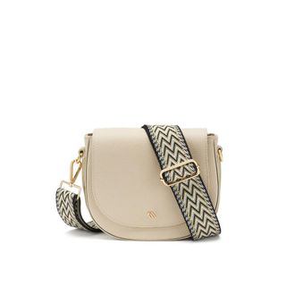 Frau Femme, Sacs, Beige, Taille: ONE Size Petit sac &agrave; bandouli&egrave;re rigide avec rabat
