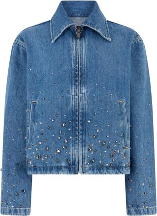 7 For All Mankind Femme, Vestes, Bleu, Taille: 38 FR Veste en jean avec d&eacute;corations