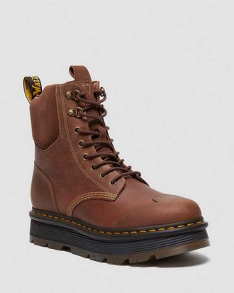 Dr. Martens Zebzag Wildleder & Leder Casual Schn&uuml;rstiefel in Braun, Gr&ouml;&szlig;e: 38