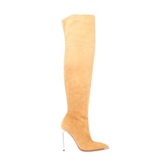 Bally Suede Over-the-Knee Stiletto Stiefel - - Shoes - Damen - Beige - 39 EU
