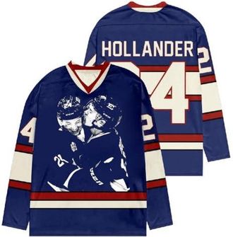 Generic Heated Rivalry Rozanov & Hollander Maillot de hockey imprim&eacute; pour couples - Pull unisexe col en V &agrave; manches longues, haut de sport style fan pour les 
