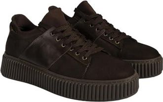 Desa Baskets Man - Cuir Noir, &agrave; Enfiler, Finition Nubuck, Doublure Respirante | Brun - 43