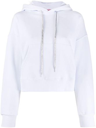 Chiara Ferragni Cropped-Kapuzenpullover - Wei&szlig;