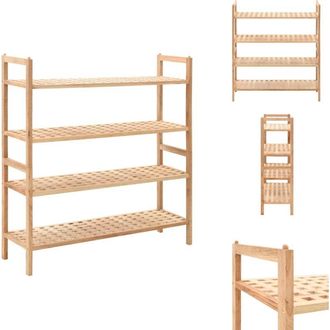 vidaXL Vidaxl - Schuhregal Walnussholz Massiv 69x26x81 cm - Schuhregal - Walnuss Regal - Schuhschrank - Garderobe - Aufbewahrungsbox