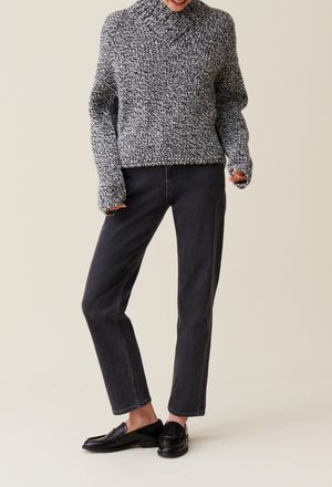 Claudie Pierlot Pull grosse maille col V gris
