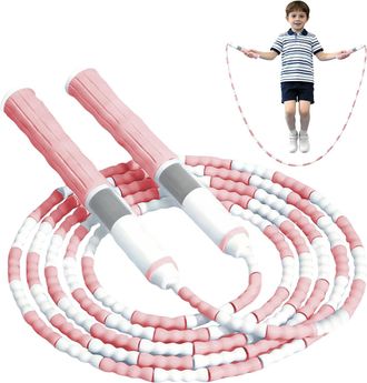 Generic Verbessertes Springseil mit weichen Perlen, verstellbare L&auml;nge, verwicklungsfrei, segmentiertes Springseil, f&uuml;r Damen, Herren und Kinder, h&auml;lt fit, Wo