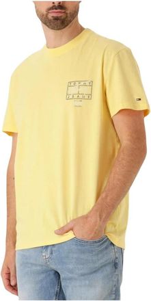 Tommy Jeans TJM REG Sign Spray SS T EXT - - Tops - Herren - Gelb - XL