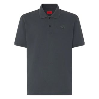 Ferrari Polo en piqu&eacute; de coton avec Cheval Cabr&eacute; - Homme - Tops - Gris - Taille: XL