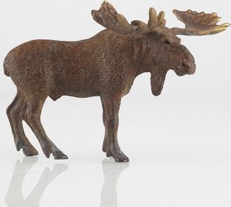 Generic Elchfigur aus Messing, Elchstatue, dekoratives Ornament, Bronze, realistische Tierskulpturensammlung