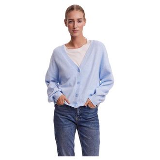 Vero Moda Damen Vmdoffy Ls V-Neck Button Cardigan Ganoos Strickjacke, Blue Bell, S EU