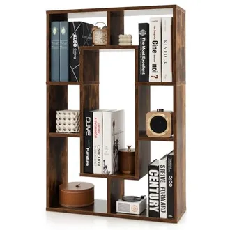 Giantex Biblioth&egrave;que, Etagere Livre, 7 Compartiments Ouverts, Pieds Antid&eacute;rapants, 2 Dispositifs Anti-Basculement, Meuble de Rangement Moderne pour Salon, Cha