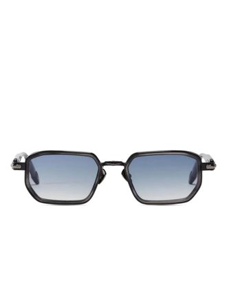 John Dalia lunettes de soleil Miles &agrave; monture g&eacute;om&eacute;trique - Noir