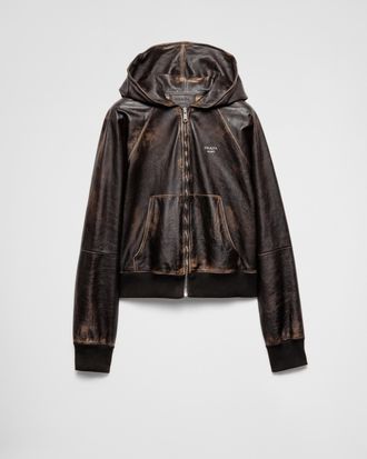 Prada Kapuzenjacke aus Nappa-Leder