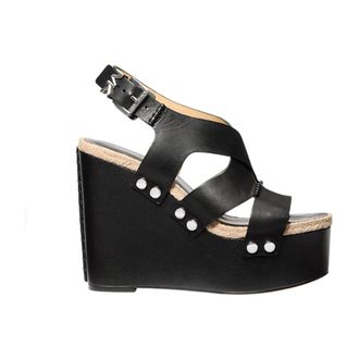 Michael Kors Femme, Chaussures, Noir, Taille: 35 1/2 EU Sandale compens&eacute;e