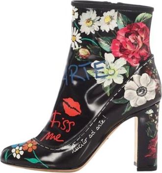 Dolce & Gabbana Floral Ankle Boots Size 35