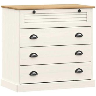 vidaXL Kommode vigo Wei&szlig; 80x40x76 cm Massivholz Kiefer Vidaxl