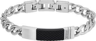 Fossil Herrenarmband aus Edelstahl oder Leder mit Faltverschluss