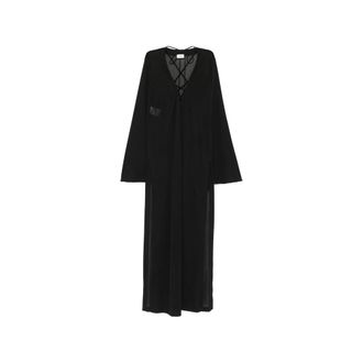 Andamane Lace-up Flared-sleeve Maxi Dress