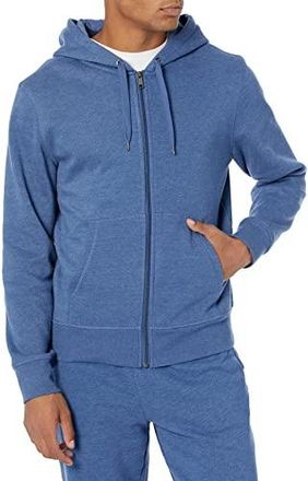 Amazon Essentials Sweat à Capuche en Polaire avec Fermeture Éclair intégrale (Grandes Tailles Disponibles) Homme, Bleu Chiné, XXL