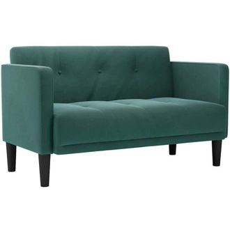 vidaXL vidaXL Zweisitzer-Sofa Dunkelgr&uuml;n 111 cm Samt