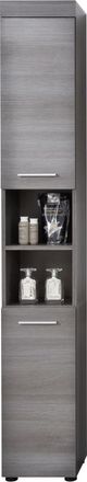 Trendteam Runner - Hochschrank - Rauchsilber - Badezimmerschrank mit 2 Ablagen - (BxHxT) 30 x 190 x 31 cm - 4 Fächer und 3 höhenverstellbare Einlegeböden - Krat