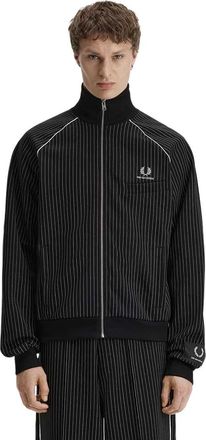 Fred Perry Homme, Sweatshirts et sweats &agrave; capuche, Noir, Taille: XL Pinstripe Track Jacket Sj2100