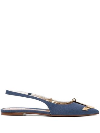 Zimmermann Flache Slingback-Sandalen - Blau