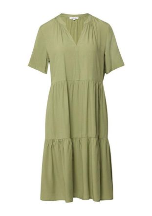 s.Oliver Midikleid Kleid Kurzes Viskose-Kleid mit Raffungen