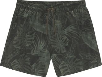 s.Oliver Herren Badeshorts mit olivem Print