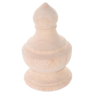 BESPORTBLE Europ&auml;isches Holz Zierelement Rund 6x10cm Massiver Unlackierter Holzbaluster f&uuml;r Bettpfosten und Treppengel&auml;nder Handgeschnitzter Pfostenabschluss f&uuml;r