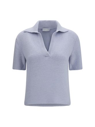 Gabriela Hearst Womens Polo Sohan Light Blue Cashmere (capra Hircus) Tops