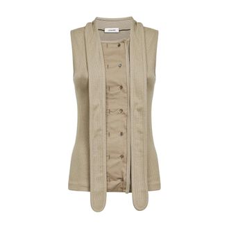 Christophe Lemaire Femme, Tops, Vert, Taille: 40 FR Asymmetrical Fitted Top