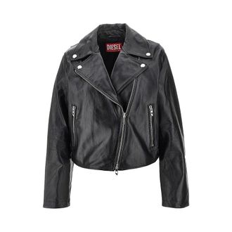 Diesel L-Unatic leather jacket Woman 44