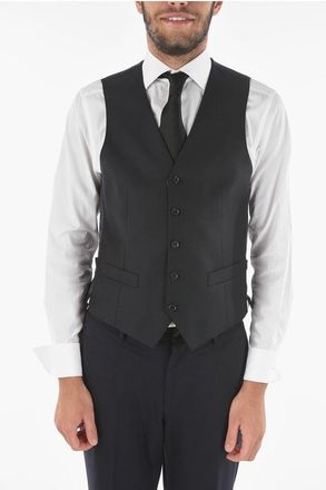 Corneliani CC COLLECTION Virgin Wool REFINED Vest with 5-button Closure size 46