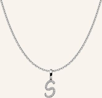 Cada Cada Kette Tiny Diamond Letter S silber