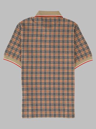 Burberry Check Cotton Blend Polo - Beige