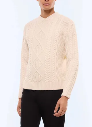 Fursac Pull torsad&eacute; &agrave; col rond en laine - Taille XXL - Homme