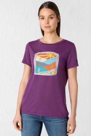 super.natural Print-Shirt Merino T-Shirt W MOUNTAIN ART TEE cooler Merino-Materialmix