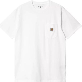 Carhartt Work in Progress Homme, Tops, Blanc, Taille: XL S/S Pocket T-Shirt